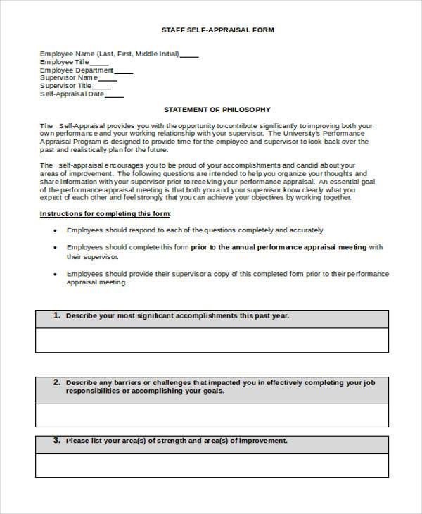 FREE 29+ Sample Appraisal Formats in PDF | MS Word | Excel