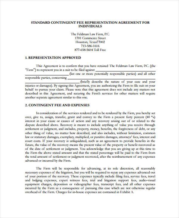 FREE 7+ Sample Contingency Fee Agreement Forms in PDF | MS Word