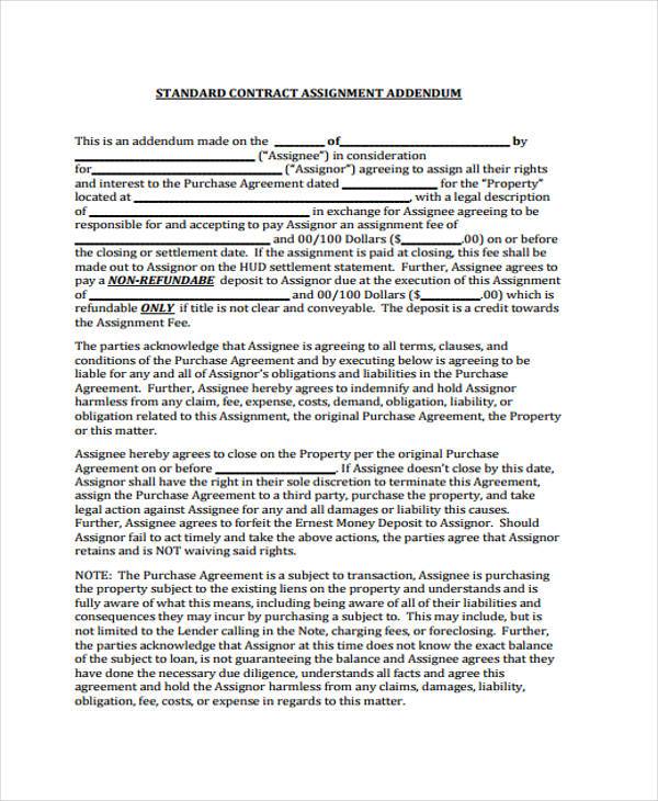 FREE 7+ Contract Assignment Forms in PDF | MS Word
