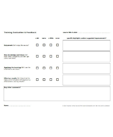 FREE 12+ Training Feedback Form Samples, PDF, MS Word, Excel