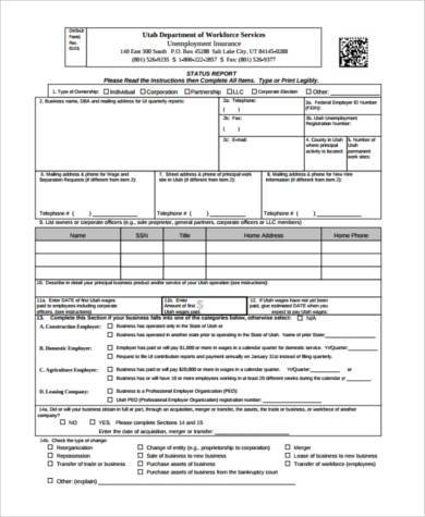 FREE 9+ Sample Status Report Forms in PDF | MS Word