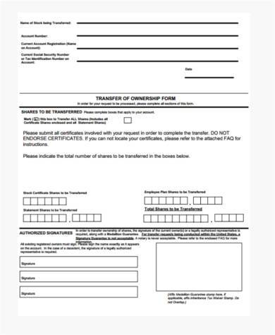 FREE 8+ Sample Stock Transfer Forms in PDF | MS Word