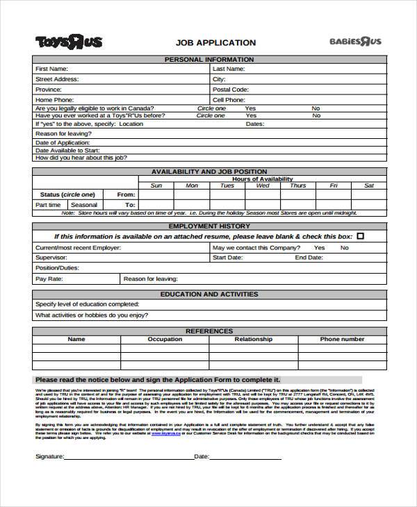 FREE 53+ Employment Form Samples, PDF, MS Word, Google Docs, Excel