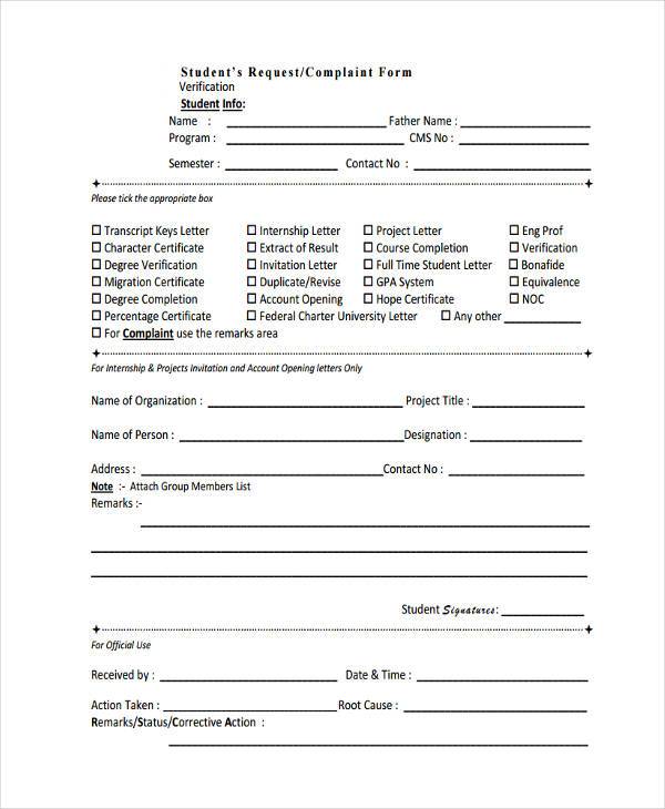 FREE 8+ Complaint Verification Forms in PDF | MS Word
