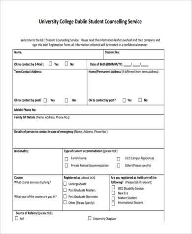 FREE 12+ Student Counseling Form Samples, PDF, MS Word, Google Docs