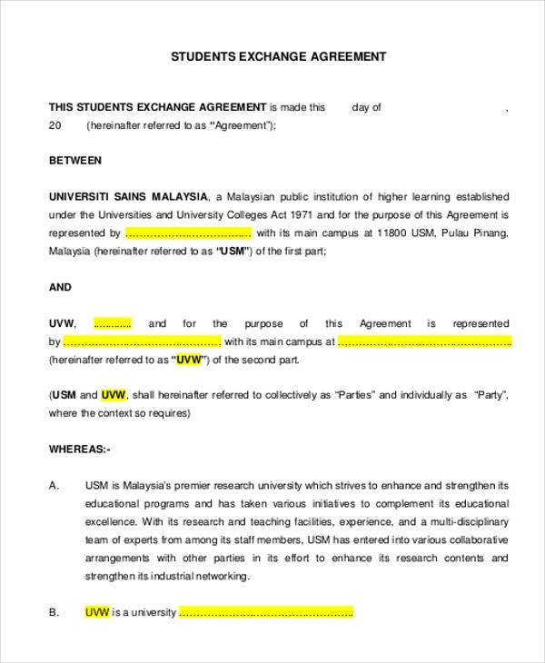 FREE 8+ Sample Exchange Agreement Forms in PDF | MS Word