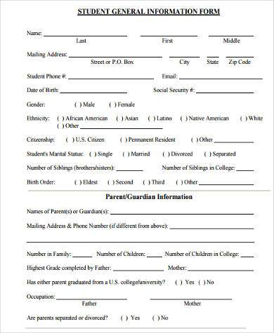 FREE 14+ Information Form Samples, PDF, MS Word, Google Docs, Excel