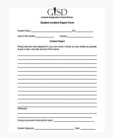 FREE 9+ Sample Student Report Forms in PDF | MS Word