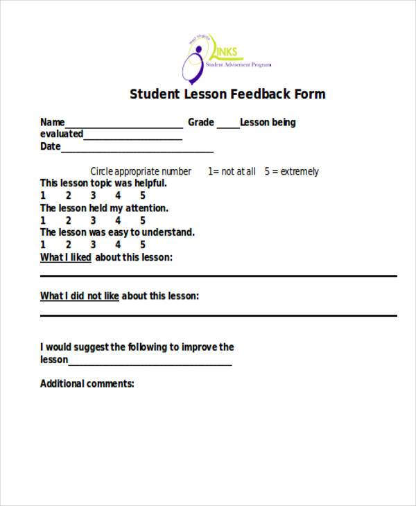 FREE 10+ Feedback Forms for Lessons in PDF | MS Word