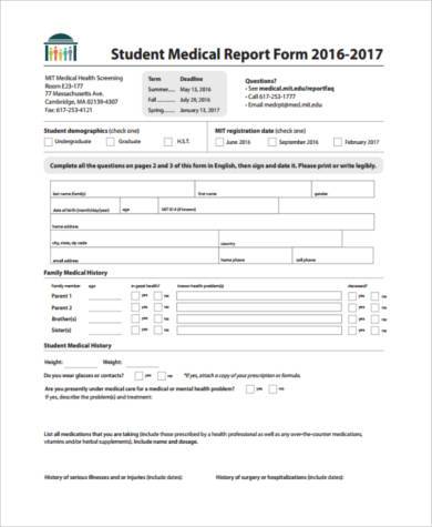 FREE 8+ Sample Medical Report Forms in PDF | MS Word