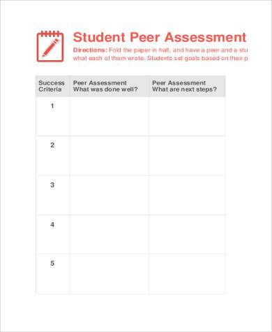 FREE 12+ Peer Assessment Form Samples, PDF, MS Word, Google Docs