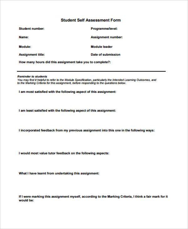 FREE 36+ Assessment Form Samples, PDF, MS Word, Google Docs