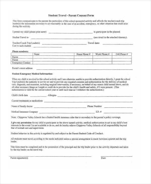FREE 8+ Travel Consent Forms in PDF | MS Word
