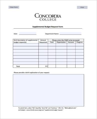 FREE 10+ Sample Budget Request Forms in PDF | MS Word | Excel