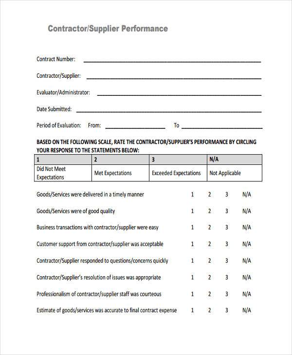 FREE 8+ Sample Supplier Assessment Forms in PDF | MS Word