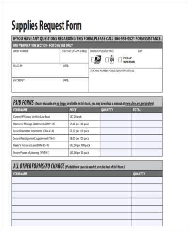 FREE 9+ Sample Supply Request Forms in MS Word | PDF