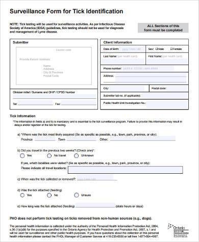 FREE 9+ Sample Health Surveillance Forms in MS Word | PDF