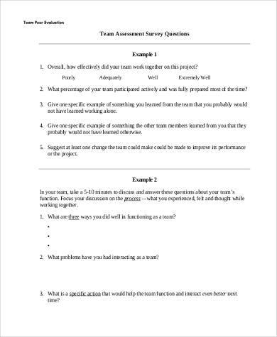 FREE 12+ Peer Assessment Form Samples, PDF, MS Word, Google Docs