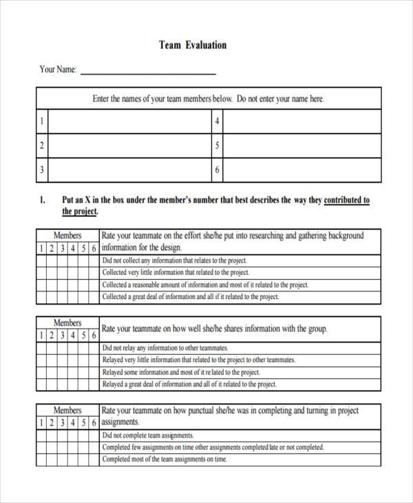 FREE 10+ Sample Project Evaluation Forms in PDF | MS Word | Excel