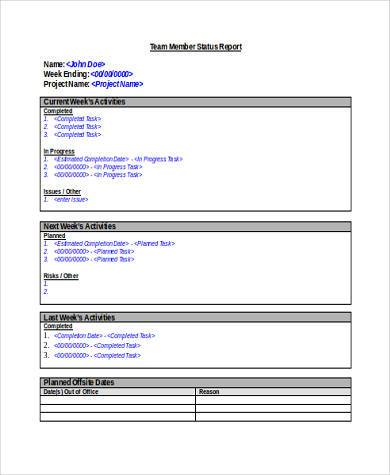 FREE 9+ Sample Status Report Forms in PDF | MS Word