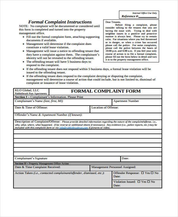 Sample Complaint Letter To Apartment Management Complaint Letter To Sample Complaint Letter To Apartment Management Complaint Letter To