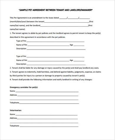 FREE 10+ Sample Pet Agreement Forms in PDF | MS Word