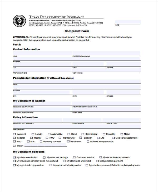 FREE 10+ Medical Complaint Forms in PDF | MS Word