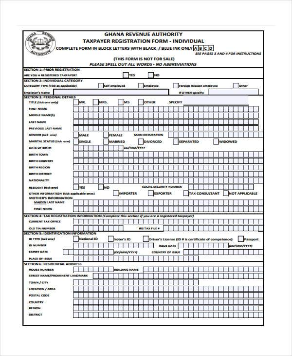 FREE 10+ TIN Registration Form Samples, PDF, MS Word, Google Docs