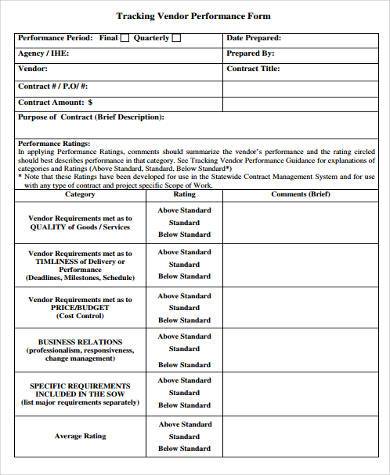 FREE 10+ Sample Vendor Assessment Forms in PDF | MS Word | Excel