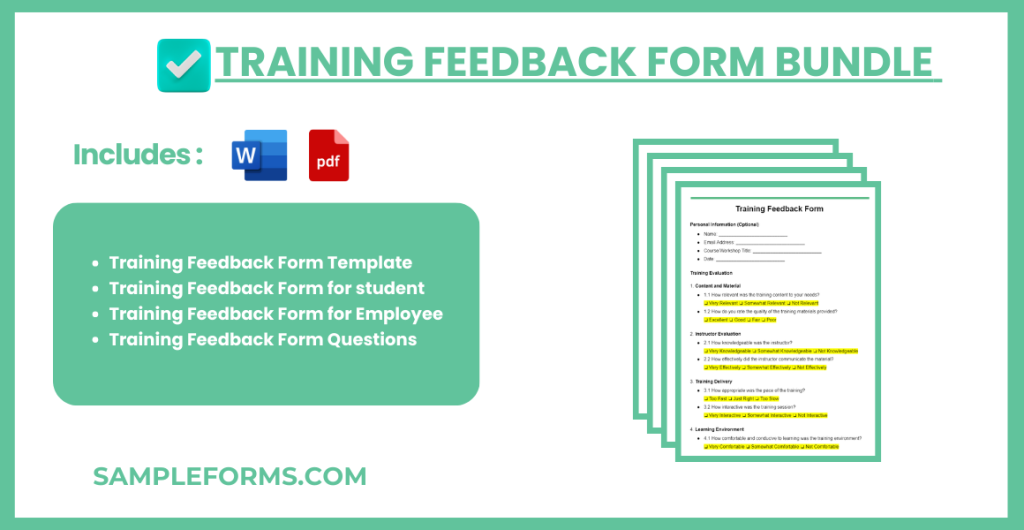 FREE 12+ Training Feedback Form Samples, PDF, MS Word, Excel