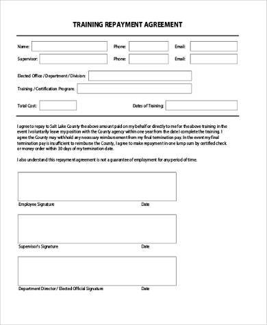 FREE 14+ Training Agreement Form Samples, PDF, MS Word, Google Docs