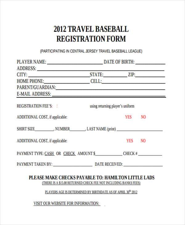 FREE 8 Travel Registration Form Samples In PDF MS Word