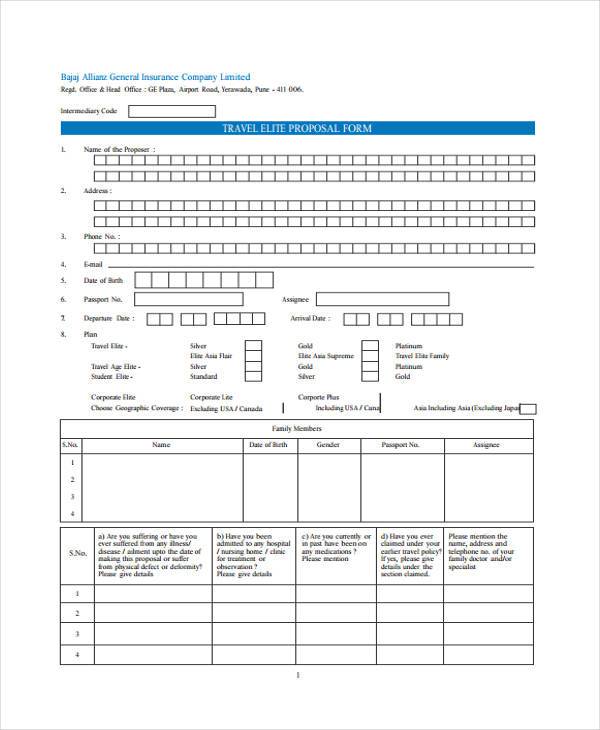 FREE 14+ Travel Proposal Forms in PDF | MS Word | Excel