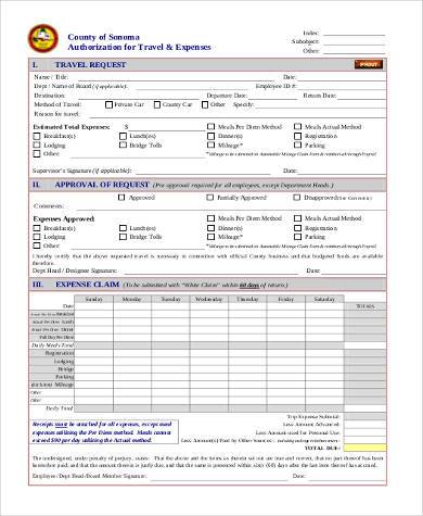FREE 7+ Sample Expense Authorization Forms in PDF | MS Word