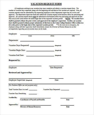 FREE 10+ Sample Request Off Forms in MS Word | PDF | Excel
