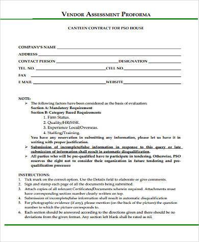 FREE 10+ Sample Vendor Assessment Forms in PDF | MS Word | Excel
