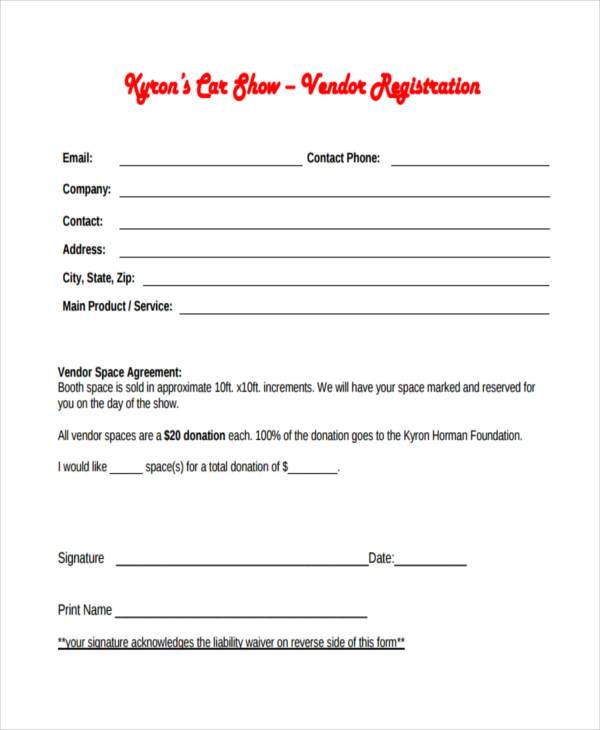 FREE 8+ Sample Car Show Registration Forms in PDF | MS Word