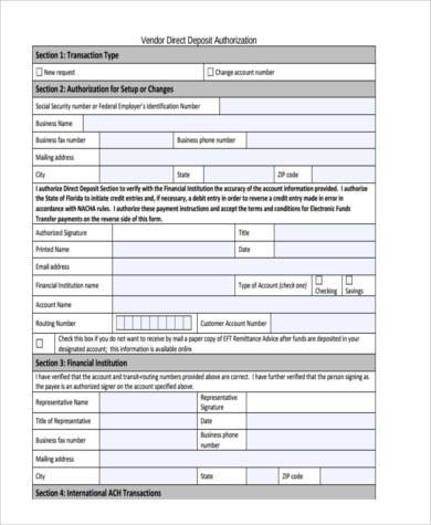 FREE 8+ Sample Direct Deposit Authorization Forms in PDF | MS Word