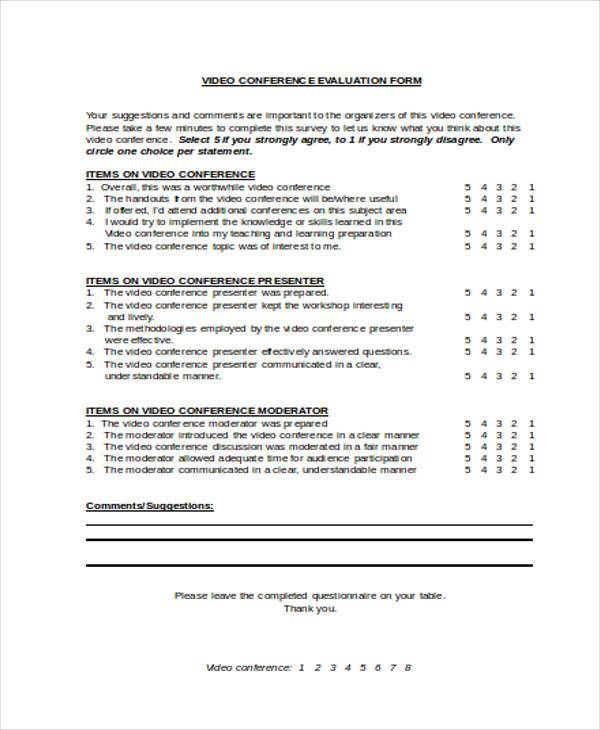 FREE 9+ Conference Evaluation Forms in MS Word | PDF | Excel