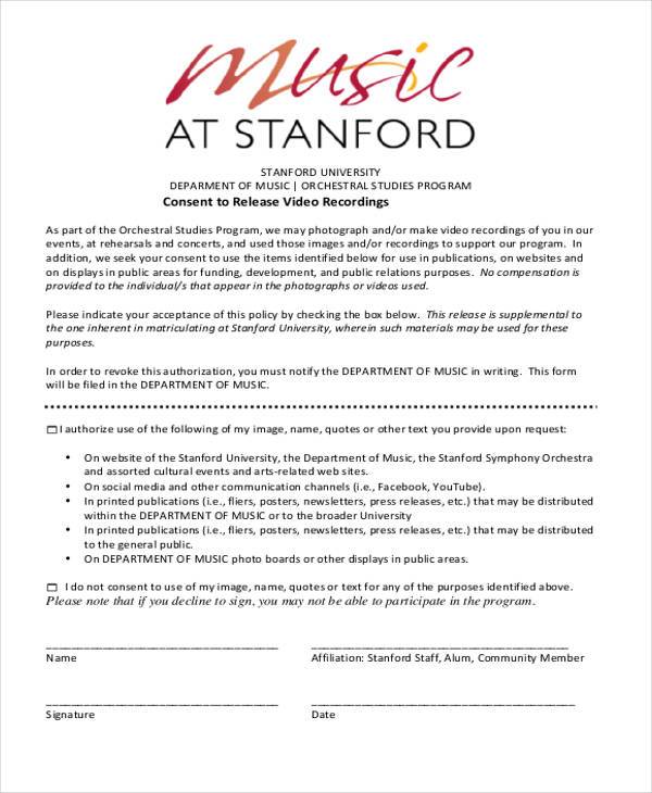 FREE 9+ Video Consent Forms in PDF | MS word