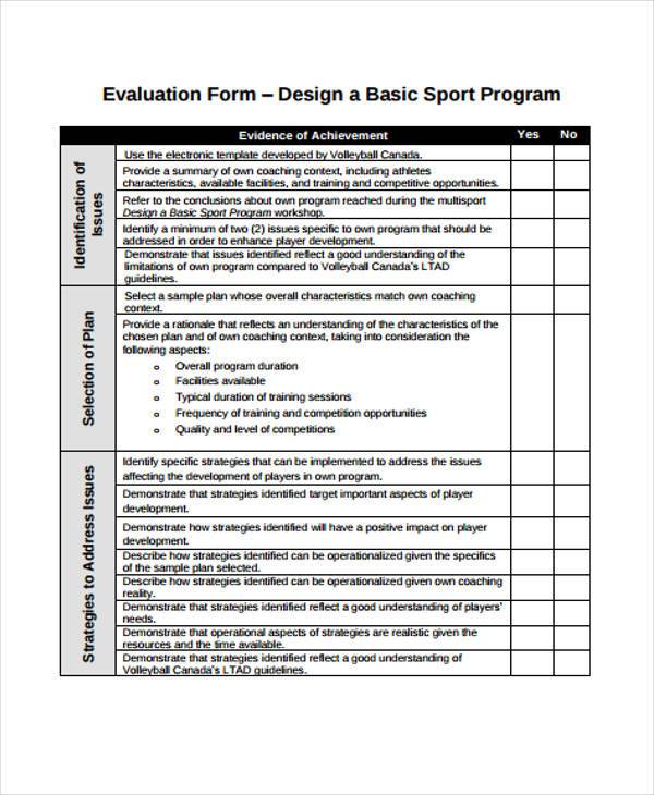 FREE 12+ Volleyball Evaluation Form Samples, PDF, MS Word, Google Docs