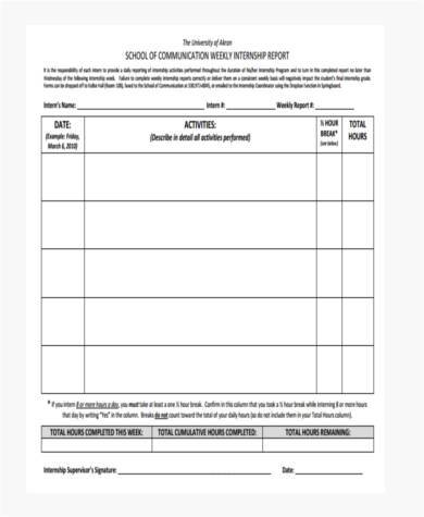 FREE 11+ Internship Report Form Samples, PDF, MS Word, Google Docs