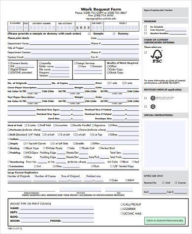 FREE 9+ Sample Work Request Forms in PDF | MS Word