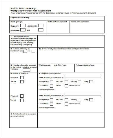 FREE 32+ Sample Risk Assessment Forms in PDF | MS Word | MS Excel