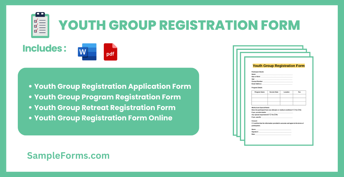 FREE 12+ Youth Group Registration Form Samples, PDF, MS Word, Google Docs