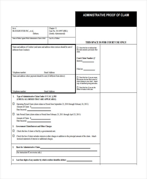 FREE 37+ Sample Claim Forms in PDF | Excel | MS Word