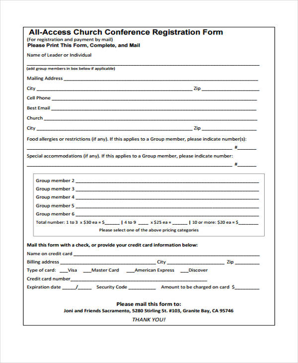 FREE 24+ Conference Registration Forms in PDF | Excel | MS Word