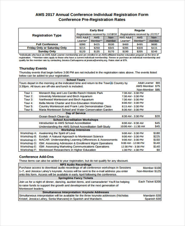 FREE 24+ Conference Registration Forms in PDF | Excel | MS Word