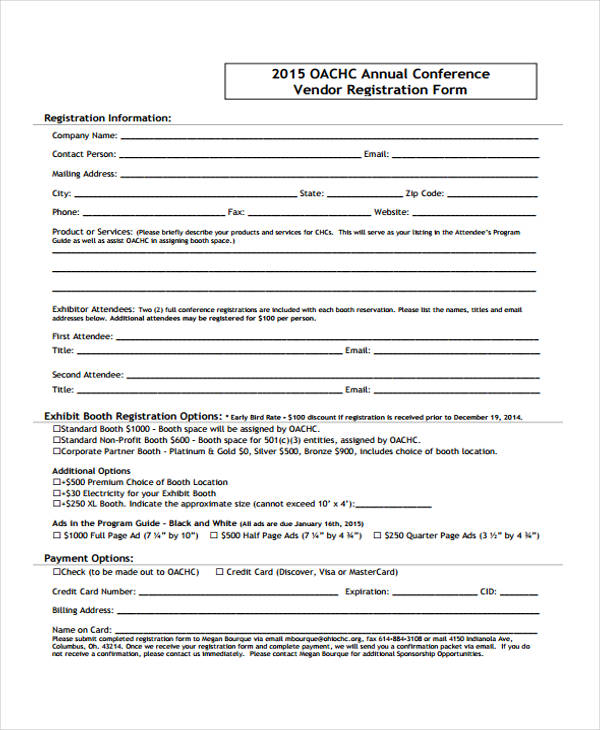 FREE 24+ Conference Registration Forms in PDF | Excel | MS Word