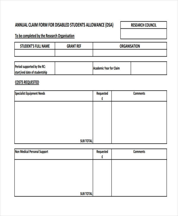 FREE 37+ Sample Claim Forms in PDF | Excel | MS Word